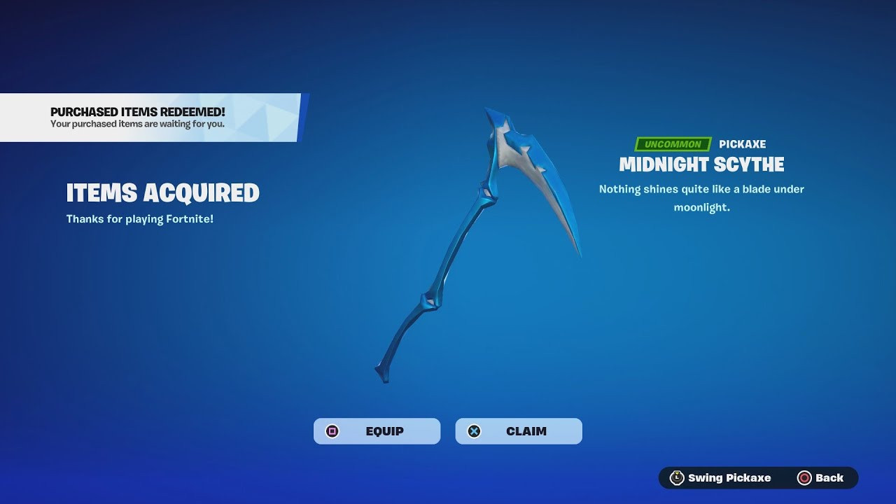 Gocdkeys | Acheter Fortnite Midnight Scythe Pickaxe Key au meilleur prix